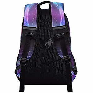 Wolf Starry galaxy School Backpack for Students Kids Portable Wide shoulder strap Bookbag for Middle School/High School/Teenagers/College Boys Girls Travel Sports Camping Daypack
