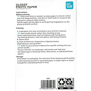 Pen+Gear GLOSSY PHOTO PAPER 4 x 6 50 SHEETS 8.5mil for INKJET PRINTERS 10x15