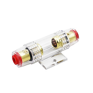 Carviya in-line AGU Fuse Holder for 4-10 Gauge AWG Wire / 6 Gauge & 8 Gauge/with Two 60A AGU Fuses for Car Audio/Alarm/Amplifier/Compressors/Auto Parts/Automotive/Marine/Industrial (60Amp, 1 Pack)