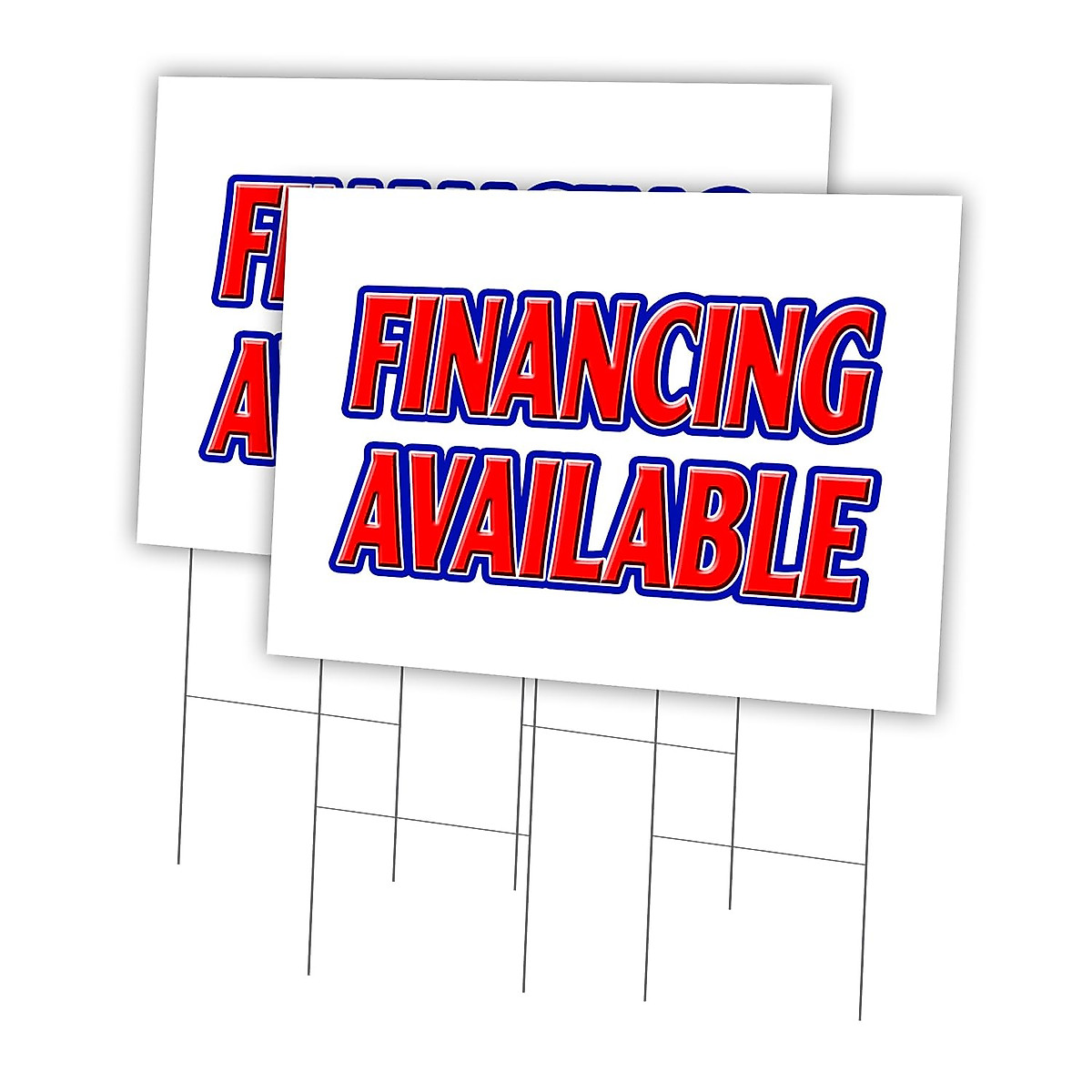 Financing Available 2 Pack of 24" x 36" Yard Sign & Stake | Advertise Your Business | Stake Included Image On Front Only | Made in The USA