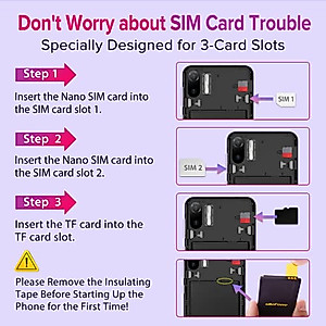 Ulefone Unlocked Cell Phones, Note 6 Android 11 Unlocked Smartphones, Ultra-Slim Lightweight, Triple Card Slots, 6.1" Waterdrop Full-Screen Dual SIM Phones, 3300mAh, Face Unlock, US Version - Black