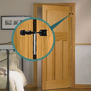 PHITUODA 8pcs Black Hinge Pin Door Stoppers, Adjustable Heavy Duty Door Stoppers Hinge Pin Doorstops with Rubber Bumper Tips