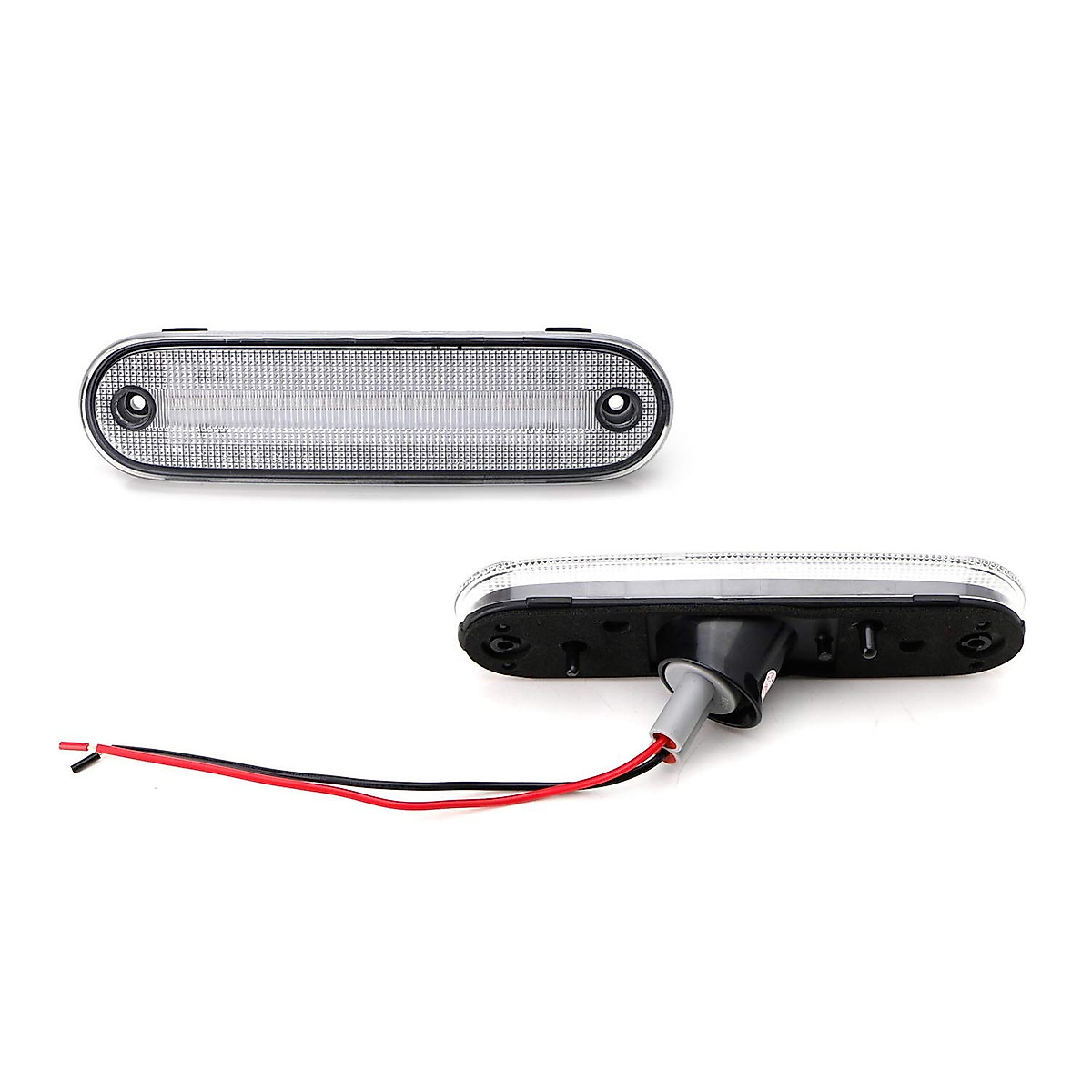 iJDMTOY JDM Clear/White Lens Front/Rear Side Marker Light Housing w/Pigtails Replacements Compatible With 1990-2005 Mazda Miata MX-5 NA NB, Replace OEM Amber/Red Sidemarkers