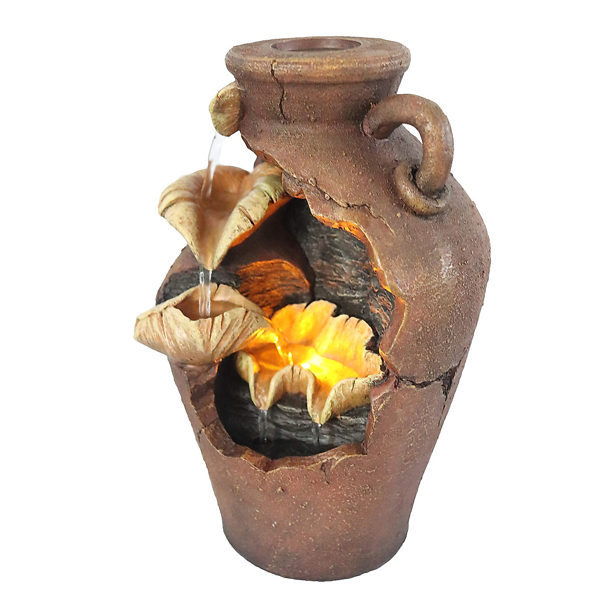 Warm Garden Tabletop Water Fountain Jar Water Fountain Brown Fountain