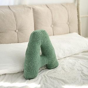 huraty Light Blue Letter Pillow Soft Couch Decorative Alphabet Cushion Boys Girls Gifts Kids Accent Room Decor (E, 14.9" Lx11.8 W)