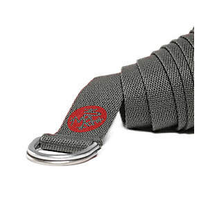 Manduka Unfold Yoga Strap - Lightweight Cotton, Secure, Slip Free Support, Thunder, 1.25 Inch Wide, 6 Feet (182cm)
