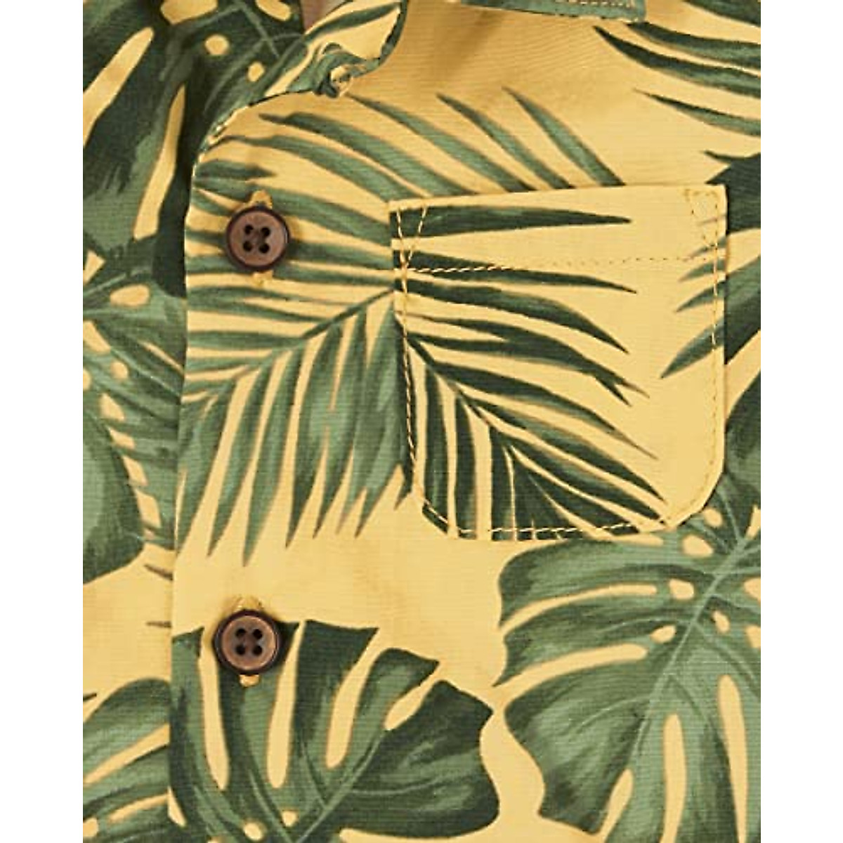 The Children's Place Baby Boys Sleeve Button Down and Shorts 2-Piece Set 2-Pack, Tropical Green, 0-3 Months