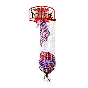 Bundaloo Slam Dunk Basketball Hamper - Over The Door 2 In 1 Hanging Basketball Hoop Or Laundry Hamper Boys & Girls Room Decor - Fun Gift