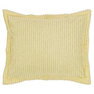 Better Trends Jullian Collection is Super Soft and Light Weight in Bold Stripes Design 100% Cotton Tufted Unique Luxurious Machine Washable Tumble Dry, Standard Sham, Yellow