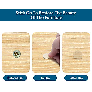 Waziaqoc 216pcs Self-Adhesive Screw Hole Stickers (Maple), 4-Table Sheets Screw Covers Caps PVC Dustproof Round Stickers for Wooden Furniture - 21mm/0.83inch