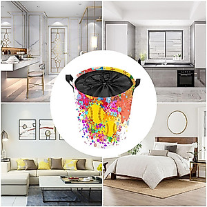 Softball Laundry Baskets Color Paint Splatter Laundry Hampers Sports Style Games Theme Large Size X01060