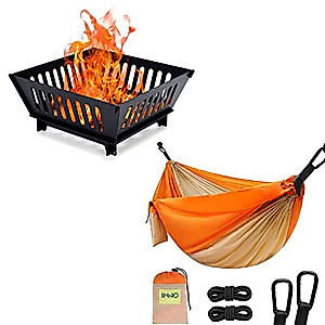 Portable Fire Pit and Single Outdoor Camping Hammock