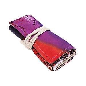 NUOBESTY 1pc 48 Canvas Pouches Paint Brush Case Artist Paint Brush Holder Artist Brush Holder Paint Brush Storage Travel Makeup Brush Paint Brush Rollup Pen Curtain High Capacity