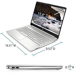 HP 2023 Newest Laptop, 15.6" Touchscreen Display, Intel Core i3-1115G4 Processor, 12GB RAM, 256GB SSD, Intel Iris Xe Graphics, Wi-Fi, Bluetooth, Webcam, Windows 11 Home in S Mode, Natural Silver