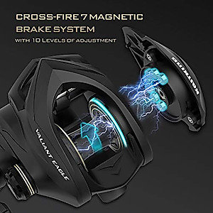 KastKing Valiant Eagle Baitcasting Reel, 6.6:1 Gear Ratio Right Handed Baitcaster Fishing Reel