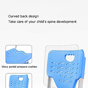 Articles for daily use Height-Adjustable Children’s Study Desk, Children’s Writing and Reading Desk with Drawers, Computer Desk, Student Desk and Chair Set (Blue)