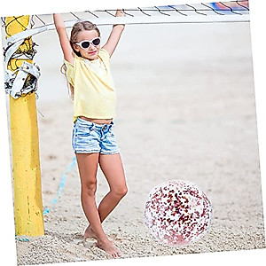 Kisangel Summer Decor Kid Swimming Pool Clear Beach Balls Mini Beach Balls Round Transparent Ball Pool Inflatables for Kids Sequins Decorate Flash Ball Child Water The Summer Ball Toy