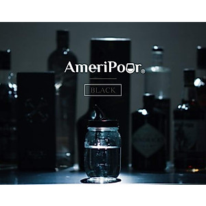 AmeriPour Black - Mason Jar Pour Spout - Regular Mouth - For Moonshine And Whiskey - Made 100% In The USA. Free Flow Mason Jar Spouts That Don't Leak. No Cracks, Just A Perfect Pour Everytime. 2 Pack