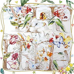 Flower Butterfly Happy Birthday Banner, Boho Groovy Floral and Butterflies Birthday Letters, Wildflower Butterfly Garden Party Decorations for 1st Sweet 16 21st 30th 40th 50th 60th 70th Birthday Party