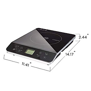 Crux Countertop Induction Burner, Portable Electric Hot Plate, Smart Touch LCD Display, Hassle-Free Temperature Control and Adjustable Timer with Auto Shut Off, Black, one size