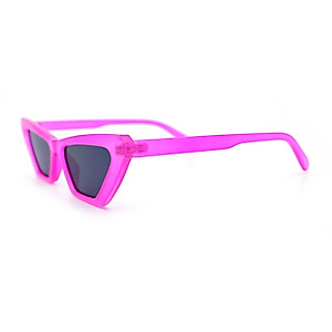 SA106 Womens Neon Pop Color 80s Squared Cat Eye Sunglasses (Pink Black)