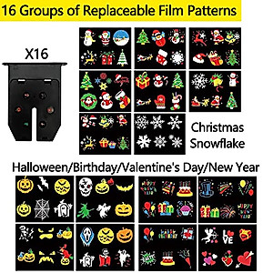 FCXJTU Christmas Halloween Projector Lights Outdoor, 2-in-1 LED Christmas Snowflake Projectors with 96 HD Effects 3D Ocean Wave Patterns Waterproof Remote Control Timer for Xmas Party Decorations