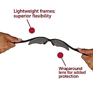 KleenGuard™ V30 Nemesis™ Safety Glasses (22475), with Anti-Fog Coating, Smoke Lenses, Black Frame, Unisex Sunglasses for Men and Women (Qty 12)