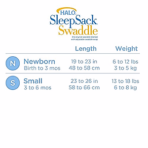 HALO 100% Cotton Sleepsack Swaddle, 3-Way Adjustable Wearable Blanket, TOG 1.5, Grey Birds, Small, 3-6 Months