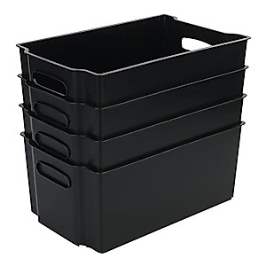 Yuright Pantry Stackable Organizer Bin, Plastic Freezer Storage Box, Set of 6, R