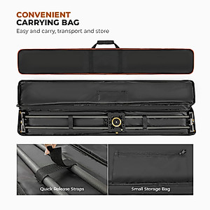 LimoStudio (Upgraded) 47 in Carbon Fiber Camera Slider / 120cm Dolly Track Rail, Smooth Bearing Stabilizer, Height Adjustable, Spirit Level, AGG1982