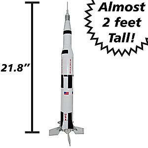 Estes Saturn V Model Rocket Starter Set - Includes Assembled Rocket, Launch Pad, Controller, Four AA Batteries, Recovery Wadding, and Three Engines White