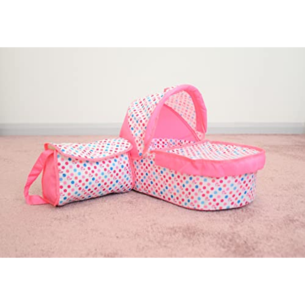 Kookamunga Kids Unicorn Reversible Doll Pram with Diaper Bag. for Kids Aged 3+ Fits Dolls up to 18". Doll not Included.