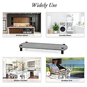 Ozzptuu Sink Caddy Instant Dry Kitchen Sink Organizer Sponge Holder for Kitchen Sink Diatomaceous Pedestal Stand Riser with Stainless Steel Feet Protection for Modern Home (Grey)