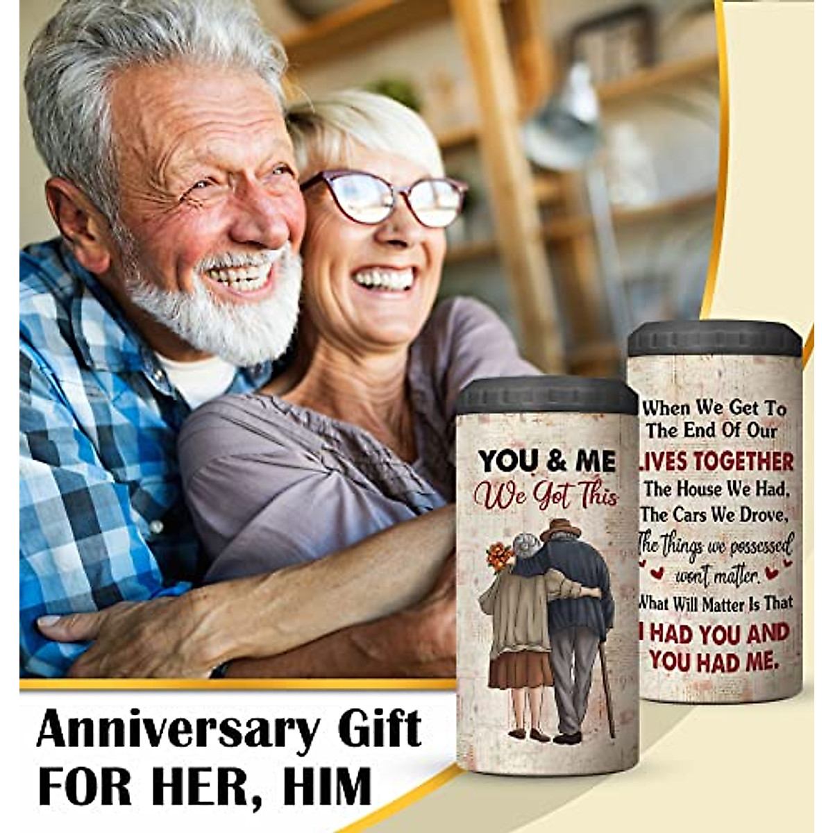 Valentines Day Gifts for Her, Him - Valentines Day Gifts for Wife, Husband - Anniversary, Birthday Gifts for Her, Him, Wife, Husband - Wife Gifts, Husband Gifts, Romantic Gifts for Her Can Cooler 16Oz