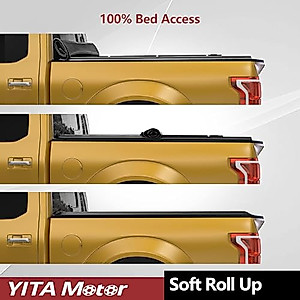 YITAMOTOR Soft Roll Up Truck Bed Tonneau Cover Compatible with 2015-2024 Ford F-150 5.5 ft Bed