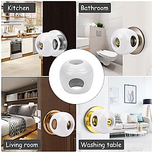 Baby Safety Door Knob Covers 4 Pack Baby Safety Door Handle Protector Child Proof Door Knobs Door Safety for Kids Universal Fit Easy Grip Lockable Design One Hand Operation for Parents No Tools Needed