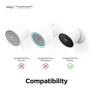 elago Silicone Cover Compatible with Google Nest Cam Outdoor or Indoor (Battery) - Magnetic Mount Cover Included, All Weather Protection, Easy Installation [Black]