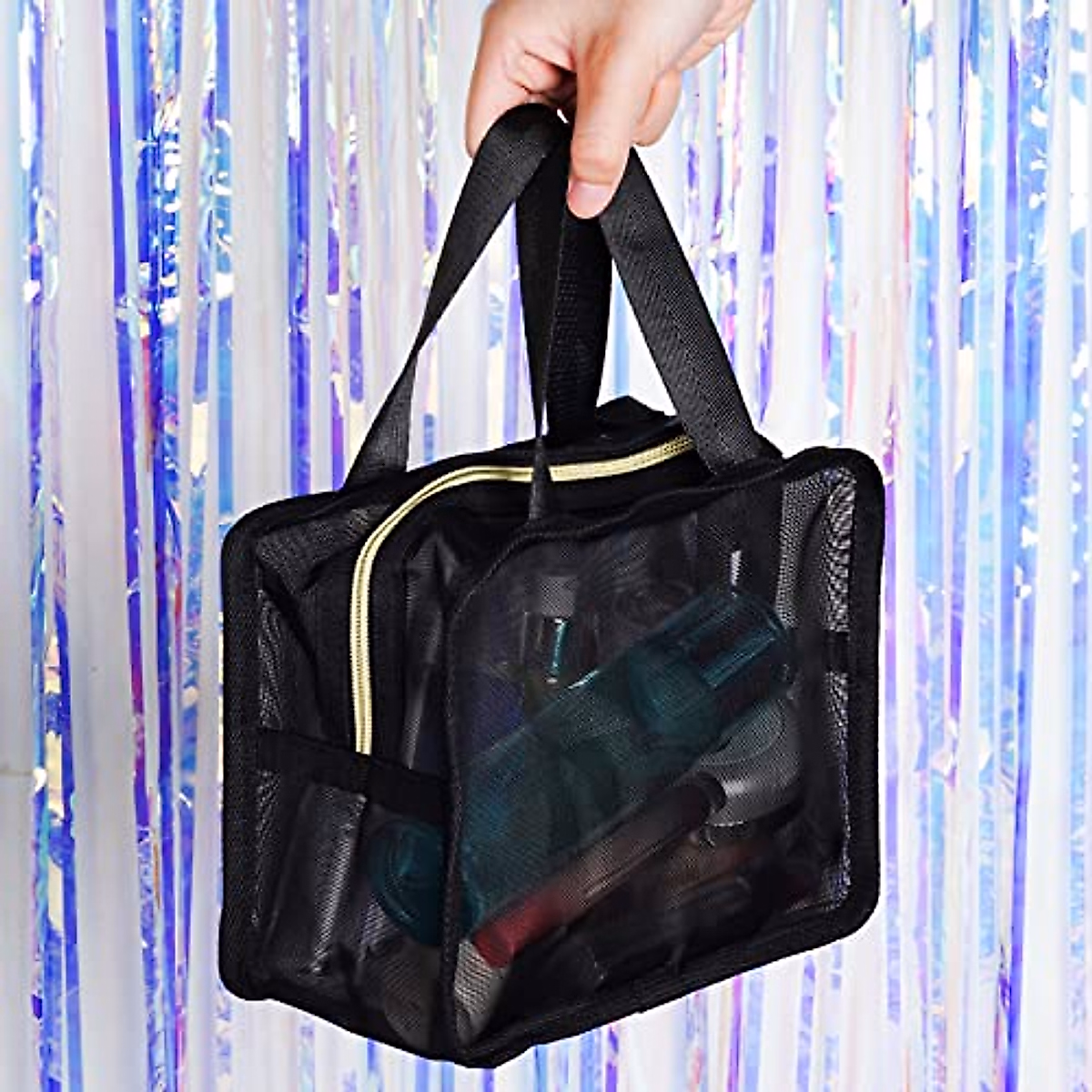 Sucrain Gym Shower Bag, Mesh Shower Caddy Tote, Portable Toiletry Quick-Dry Hanging Basket Organizer(Medium)