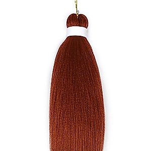 Remy Blue Pre Stretched Braiding Hair, 26 Inch 6 Packs Ginger Braiding Hair Professional Box Braiding Hair Itch Free, Hot Water Setting Twist Synthetic Braiding Hair Extensions(26, 350#)