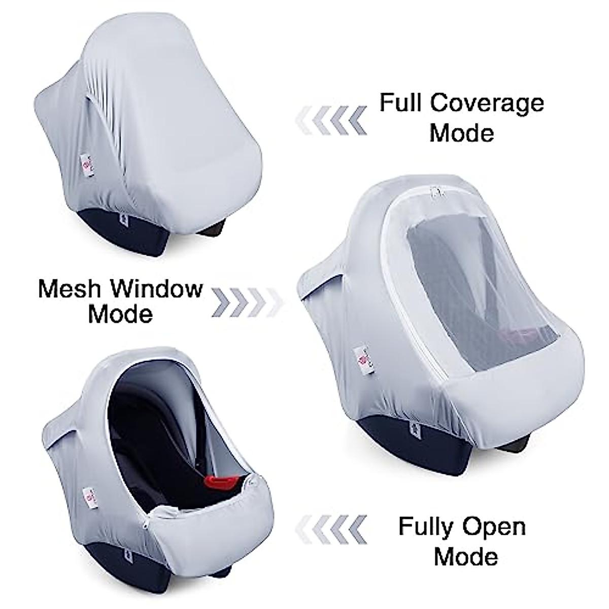 Metplus 2-in-1 Baby Car Seat Cover, Multi Use Cover for Baby Car Seat Canopy with Privacy Sun Shade, Protect Your Baby's Safety Seat with Style, Infant Carrier Covers for Boys & Girls