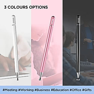 Pen for Tablet, Capacitive Disc Tip Stylus Pencil & Magnetic Cap Compatible with All Touch Screens, Pens for Apple iPad pro/5/6/7/8th/iPhone, Samsung Galaxy Tab A7/S7, Chromebook, Touch Pad (Black)