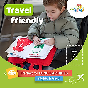 deMoca Busy Book for Toddlers 1-3, Travel Quiet Book Montessori Toy for 1+ Year Old, Kids Plane and Car Activities for Learning, Felt Educational Sensory Toy Boys & Girls, Packaging May Vary