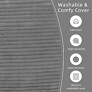 HABUTWAY Bean Bag Chair, Giant Bean Bag Chair with Washable Corduroy Cover Ultra Soft, Convertible Bean Bag from Chair to Mattress, Huge Cordoroys Bean Bags for Adult, Couples, Family- Grey Full