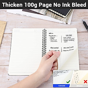 EUSOAR Spiral Notebook, A5 1pack 160 Pages 5.5"X8.3" Black College Ruled Hardcover Lined Travel Writing Subject Notebooks Journal, Memo Notepad Sketchbook, Students Office Business Diary Book Journal