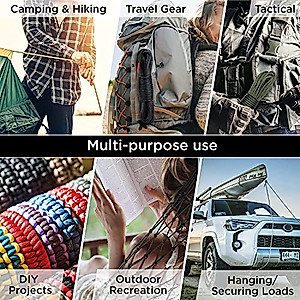 TECEUM Paracord Type IV 750 lb Black 016 – 50 ft – 4mm – 100% Nylon Strong Tactical MIL–SPEC Parachute Cord – Survival Rope Emergency para Cord 11 Strands Core EDC Camping Hiking Military Gear 016a n