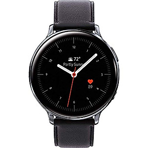 Samsung Original Galaxy Watch Active2 w/; auto workout tracking, enhanced sleep tracking analysis; STAINLESS STEEL CASE and LEATHER Band (International Model) (Silver, 40mm) No LTE (Renewed)