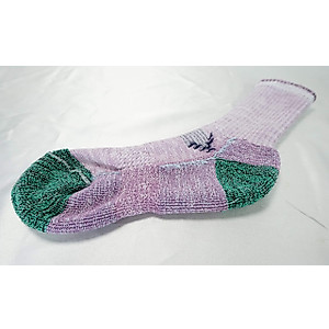 SEOULSTORY7 5Pack Women's Multi Performance Padded Hiking/Outdoor Crew Socks Year Round Design2-5Pair Purple/Light Gray/Light Blue/Pink/Beige Medium