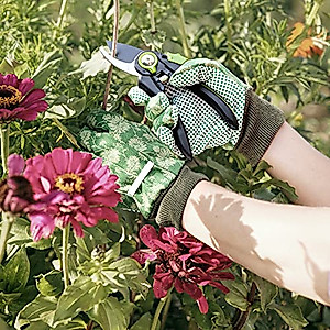 Colwelt Garden Tools Set, 8 Piece, Heavy Duty Gardening Tools with Wooden Handle, Including Garden Tote, Kneeling Pad, Gloves, Pruner, Trowel, Tulip Trowel, Cultivator - Gardening Gifts for Women Men