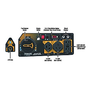 Firman Hybrid Series H03651 3650/4550 Watt Dual Fuel Generator, Yellow