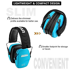 PROHEAR 016 3 Pack Ear Protection Safety Muffs for Shooting, NRR 26dB Slim Hearing Protector for Gun Range, Hunting